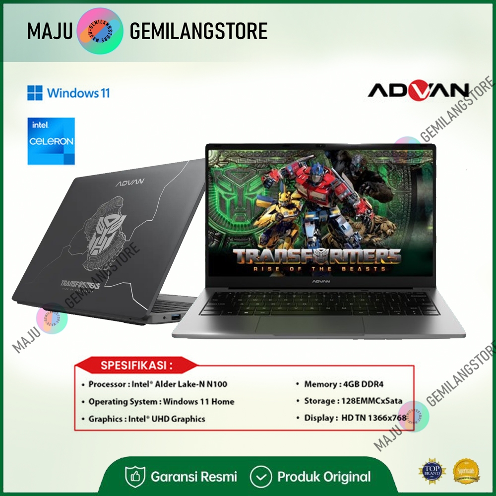 Jual Advan Laptop T BOOK X TRANSFORMERS intel N100 ram 4/128 Notebook ...