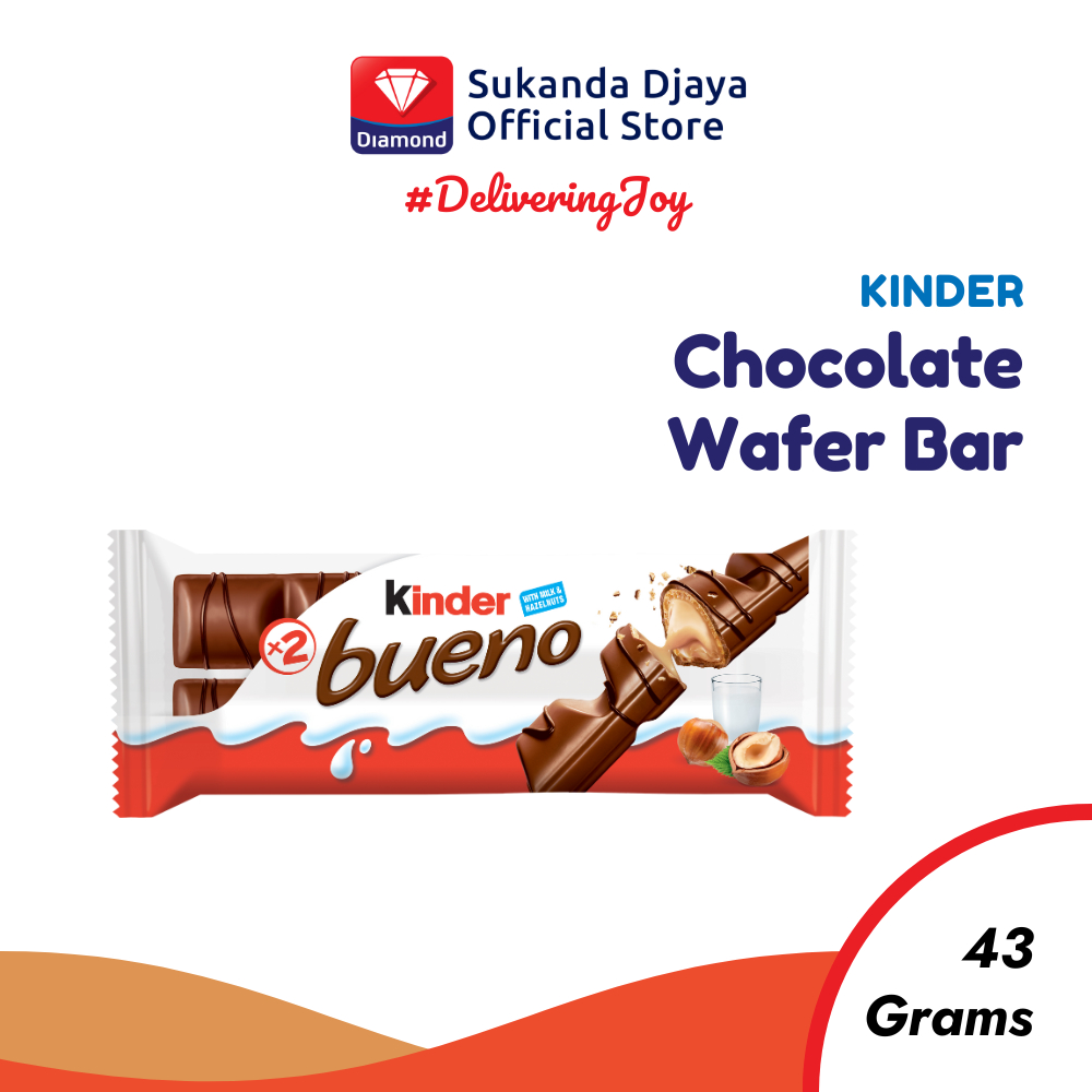 Jual Kinder Bueno Wafer Lapis Coklat Isi Krim Susu Lembut dan Hazelnut ...