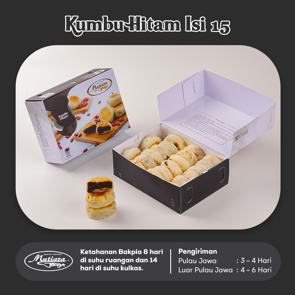 Jual BAKPIA MUTIARA JOGJA KUMBU HITAM ISI 15 | Shopee Indonesia