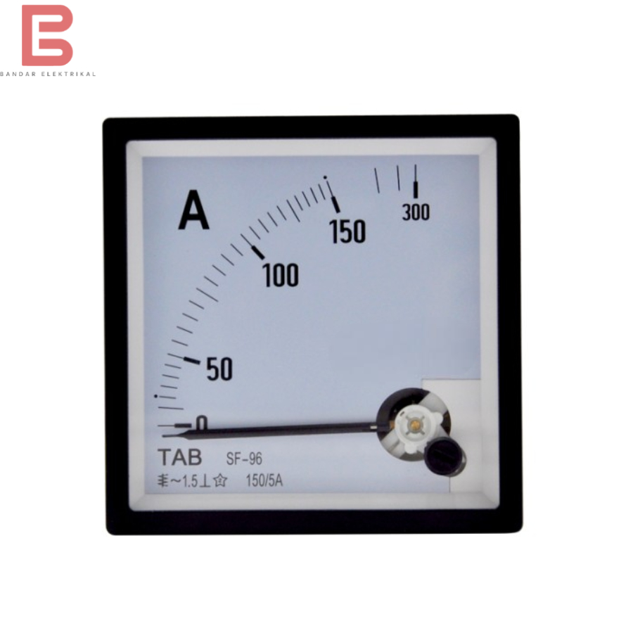 Jual Ampere Meter Analog 96 x 96 150/5A AC Via CT Ampermeter 150A TAB ...