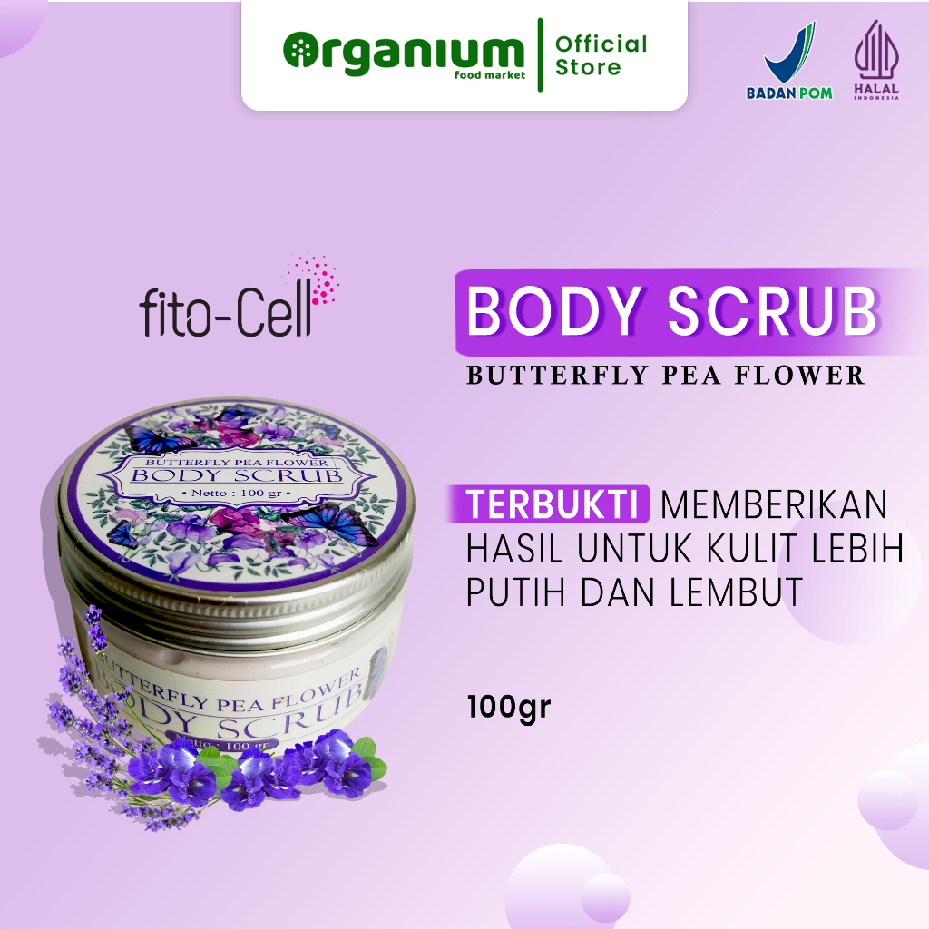 Jual Lightening Body Scrub FITO CELL Extarct Butterfly Pea Flower ...