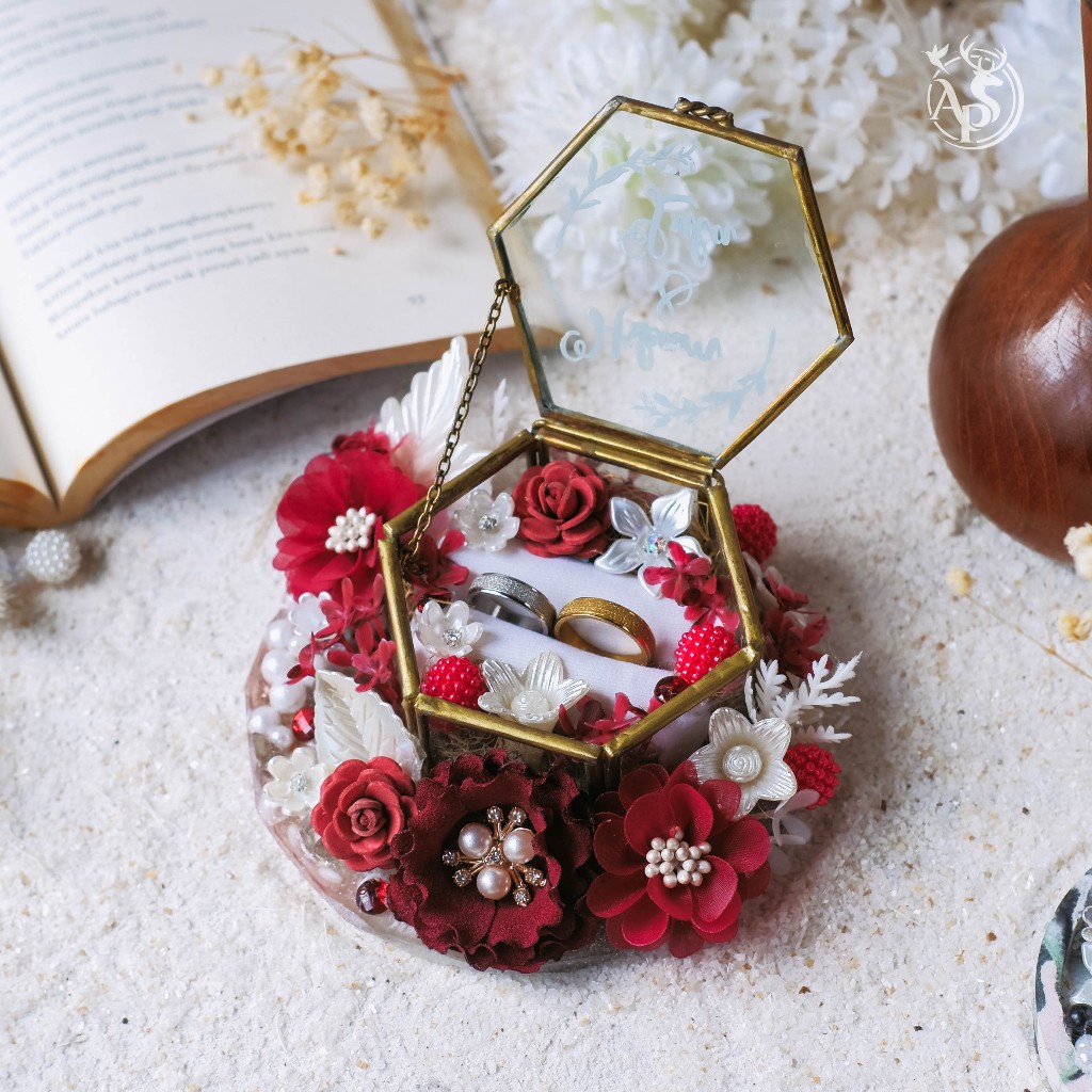 Jual Ring Box Kotak Mahar Pernikahan Resin Crystal | Shopee Indonesia