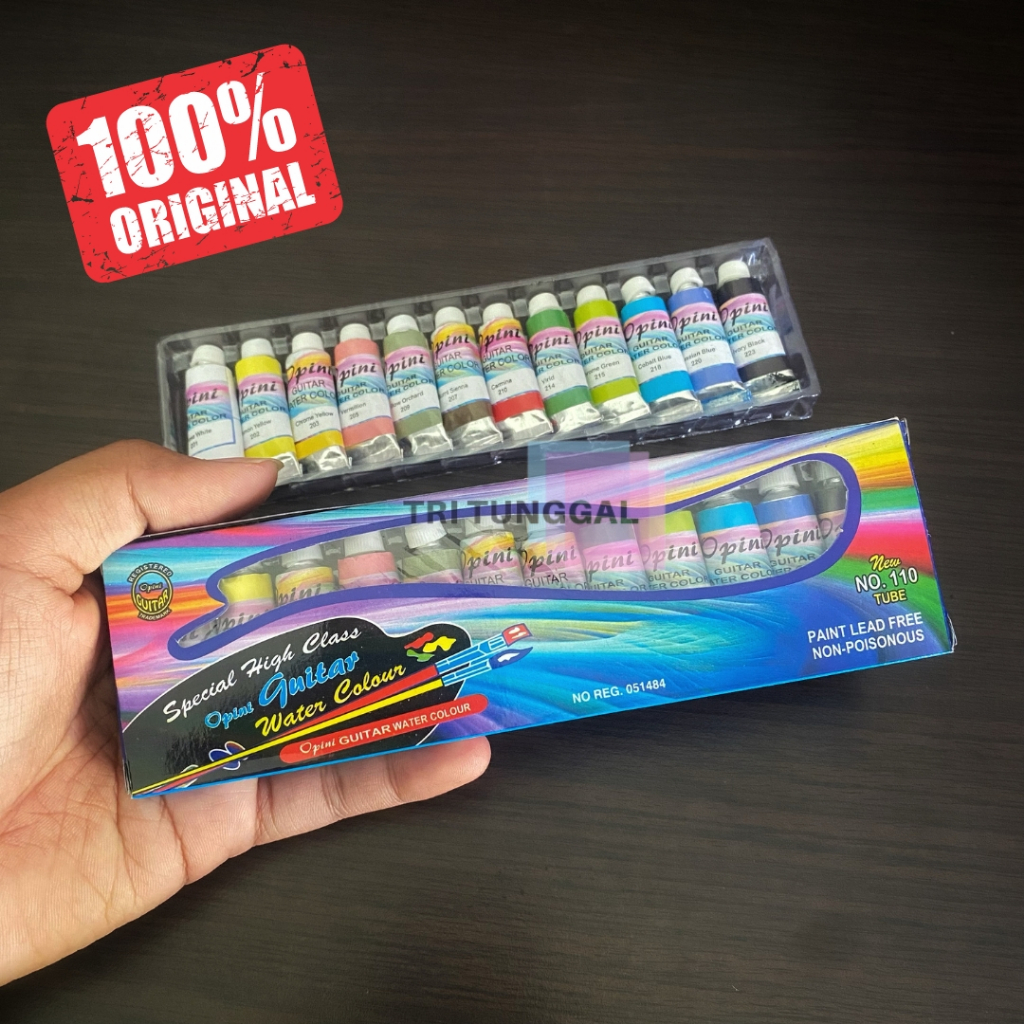 Jual Cat Lukis Opini 12 Warna Water Colours Opini Guitar no.120 ...