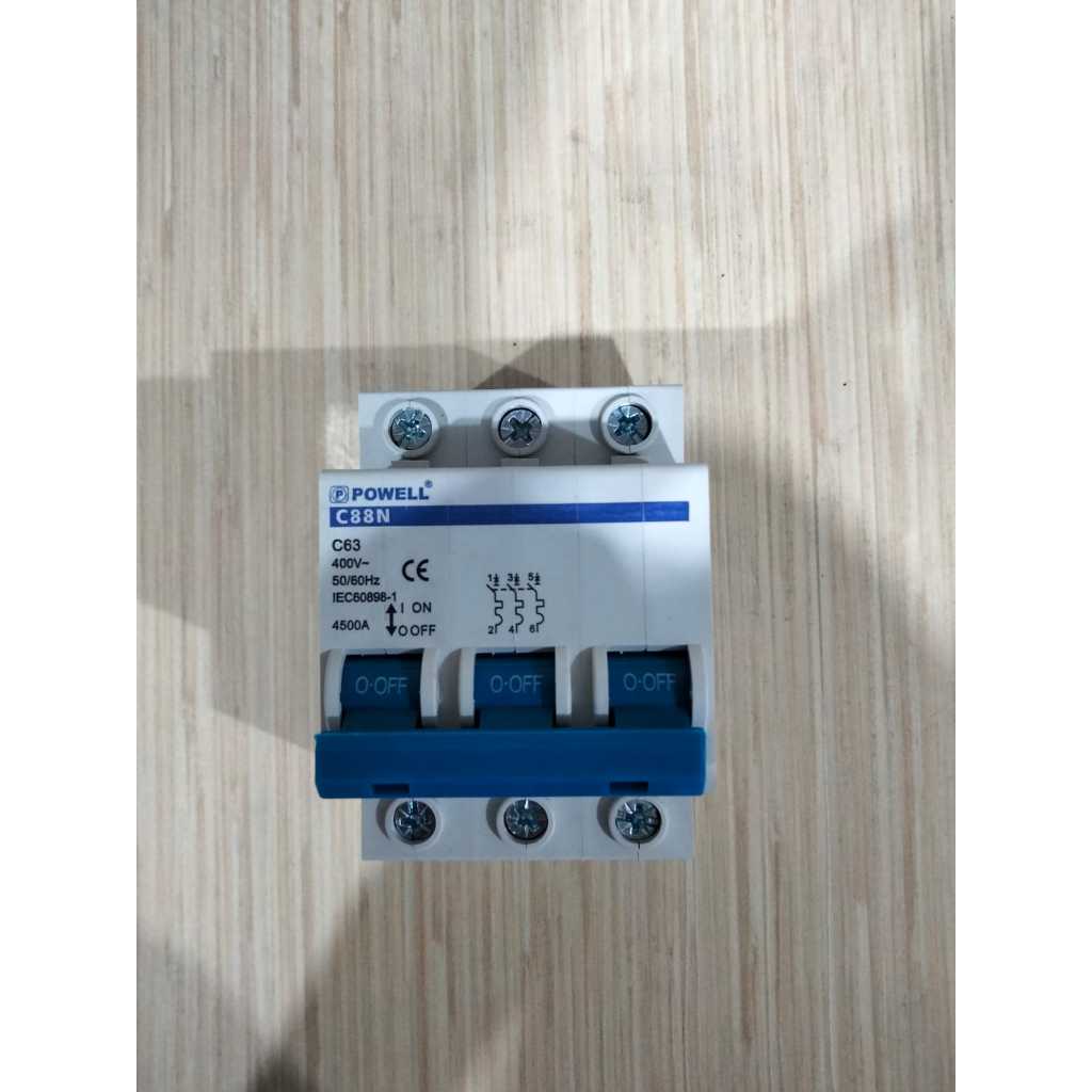 Jual MCB POWELL 3 PHASE 63 AMPERE | Shopee Indonesia