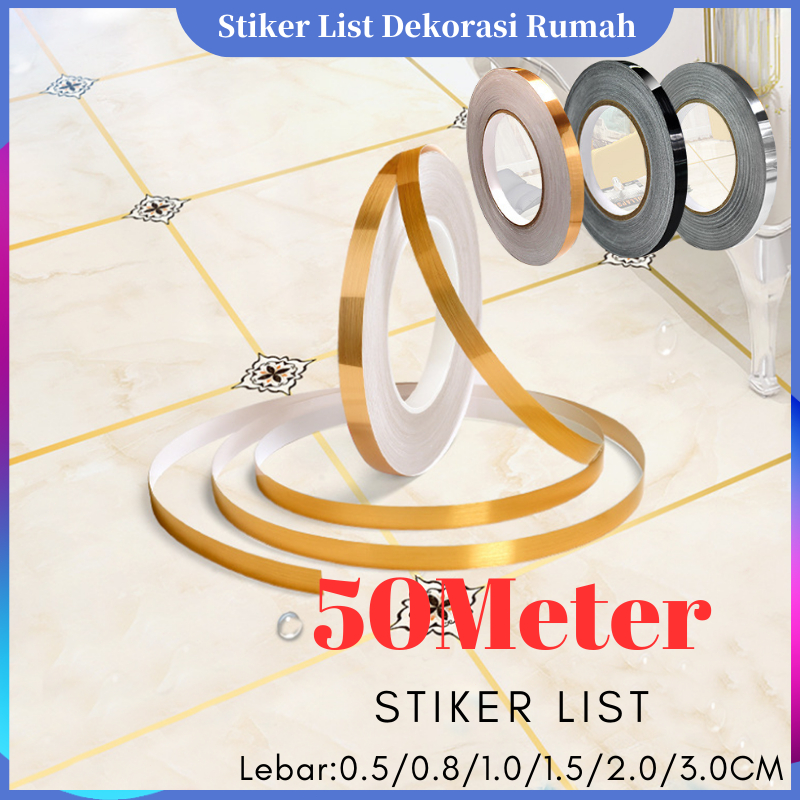 Jual Stiker List Tahan Air Perekat Diri 50m Strip Mirror Ubin Lantai ...