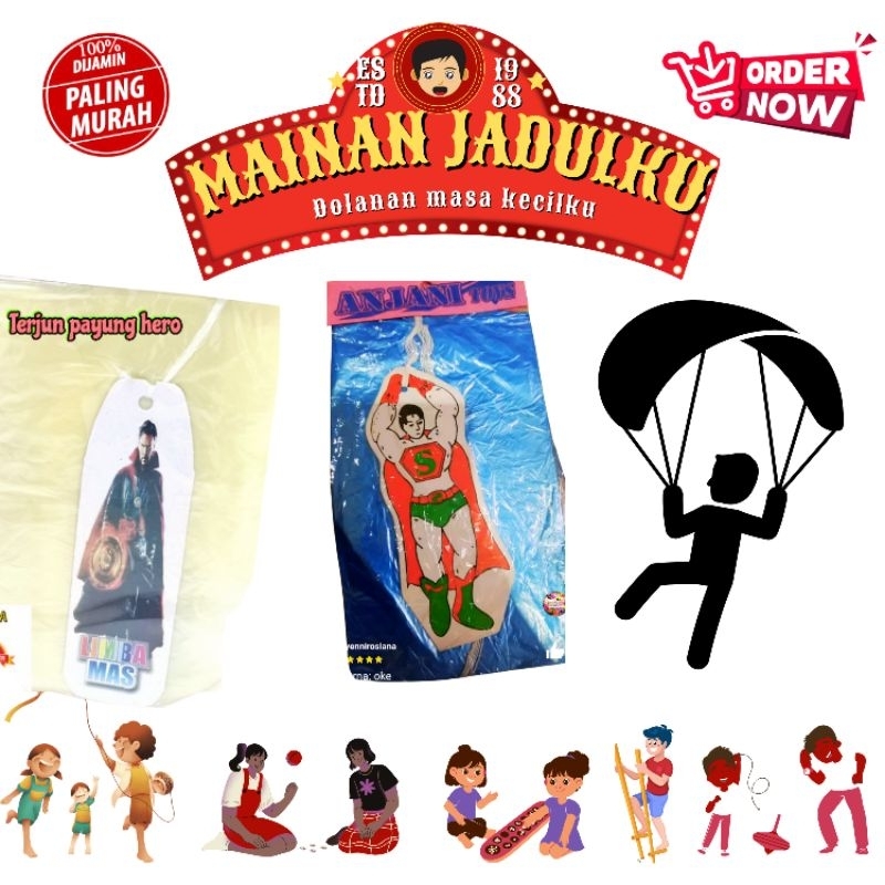 Jual Mainan jadul terjun payung motif hero | Shopee Indonesia
