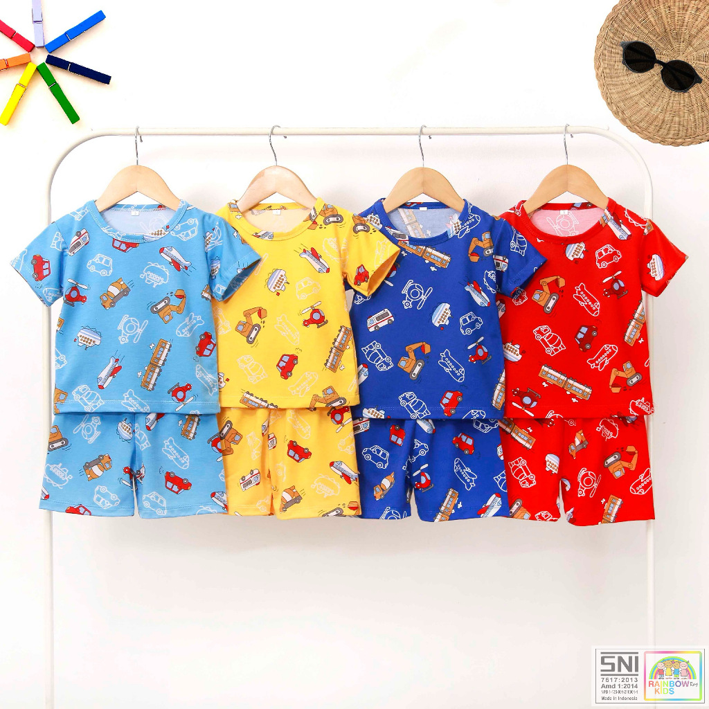 Jual RAINBOW SETELAN PENDEK / SET BAJU ANAK UNISEX COWOK/CEWEK USIA 1 ...