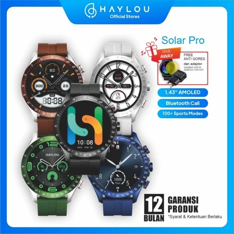 Jual Haylou Solar Pro LS18 Smartwatch dengan fitur AOD IP68 | Shopee ...