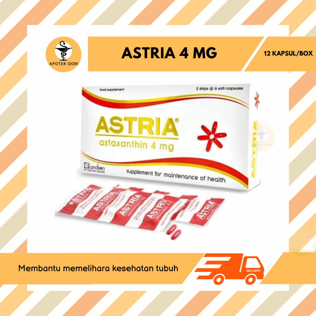 Jual ASTRIA 4 MG BOX 12 KAPSUL/ASTAXANTHIN 4 MG/DAYA TAHAN TUBUH ...