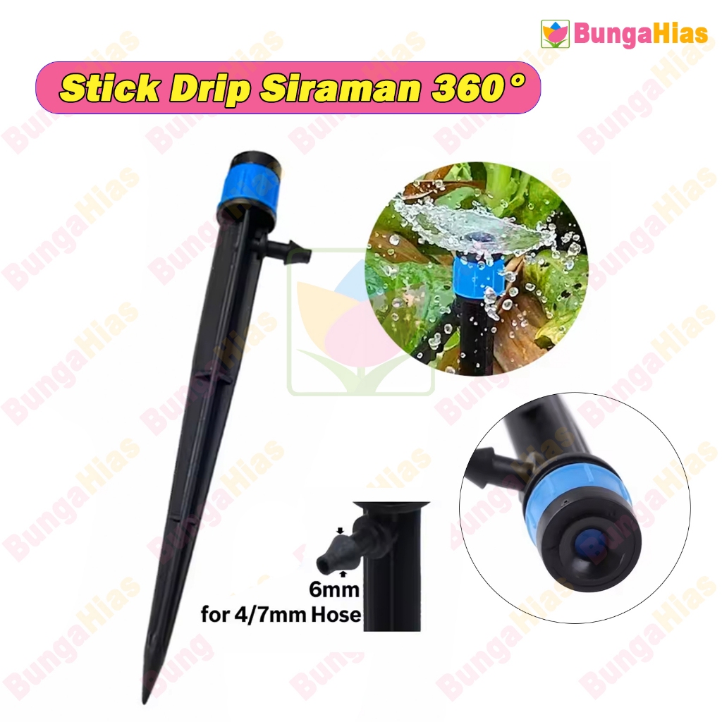 Jual Stick Drip Siraman 360 Adjustable Selang Pe 4 x 7 mm Semprotan ...