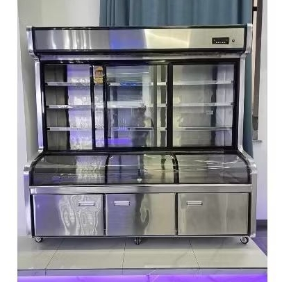 Jual UPRIGH GLASS DOOR CHILLER COMBI FREEZER, Cabinet sayur dan freezer ...