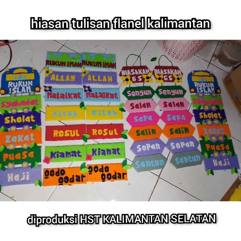 Jual ready COD hiasan tulisan kain flanel prakarya produksi HST KALSEL ...