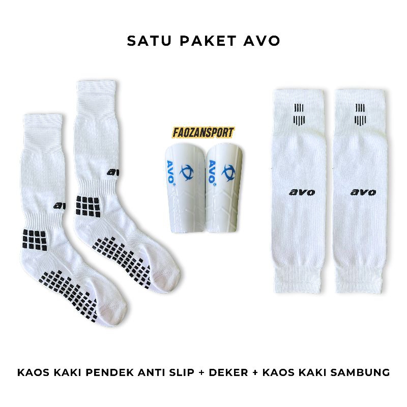 Jual Satu Paket Avo Kaos Kaki Pendek Futsal Sambung Avo Kaus Kaki Anti ...