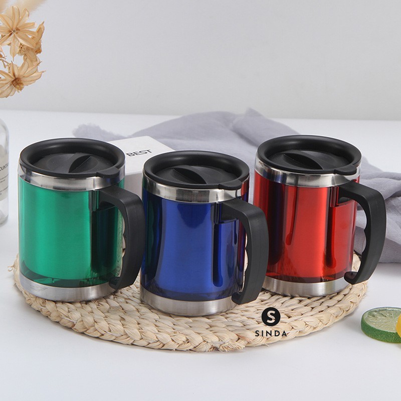 Jual TRAVEL MUG / MUG TUTUP WARNA 450ML | Shopee Indonesia