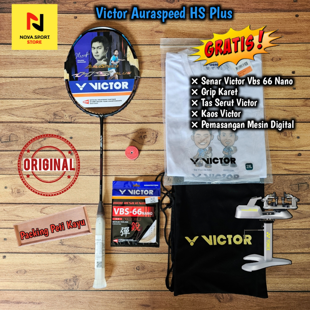 Jual Raket Badminton Victor Auraspeed HS Plus | Shopee Indonesia