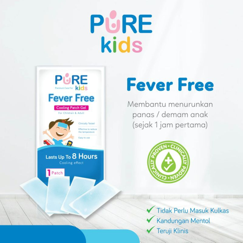 Jual PURE Kids Fever Free isi 4 Obat Kompres Demam Anak Bayi | Shopee ...