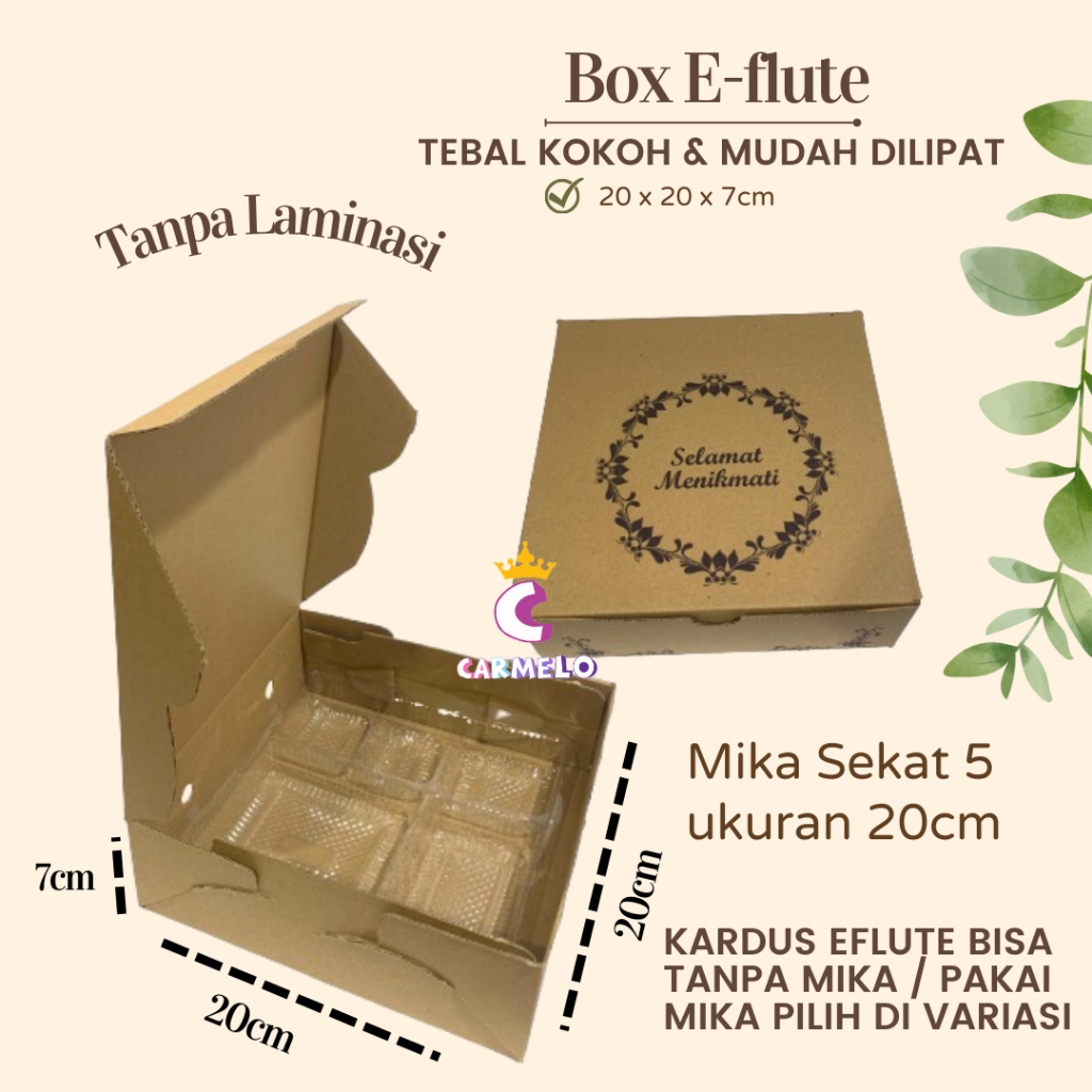 Jual Box Nasi uk.20x20x7/Kardus kue/Box Kue/Kardus nasi/Tempat nasi ...
