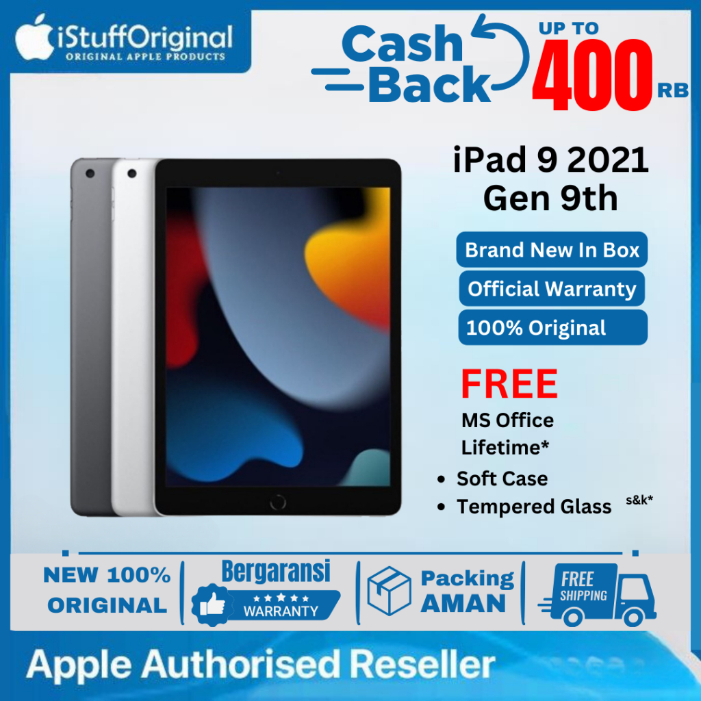 Jual Ipad 9 2021 Gen 9th 10,2 inch Wi-Fi Only 64G 256GB Resmi | Shopee ...