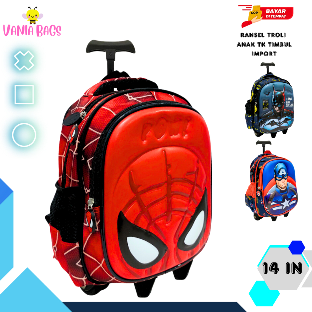Jual tas koper anak laki laki sekolah tk paud motif timbul glosy ransel ...
