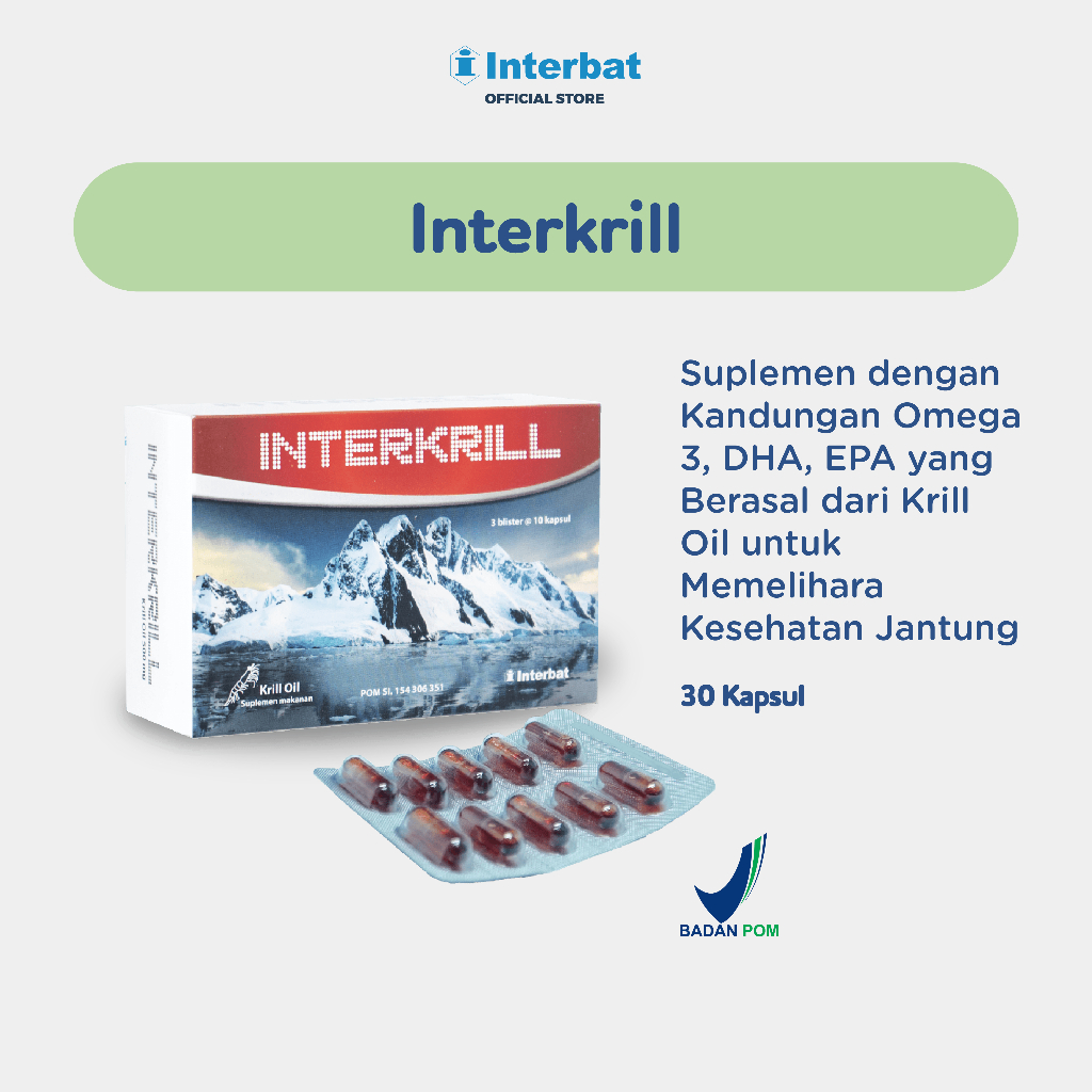 Jual Interkrill 3 Strip @10 Kapsul - Suplemen dengan Kandungan Omega 3, DHA, EPA yang Berasal ...