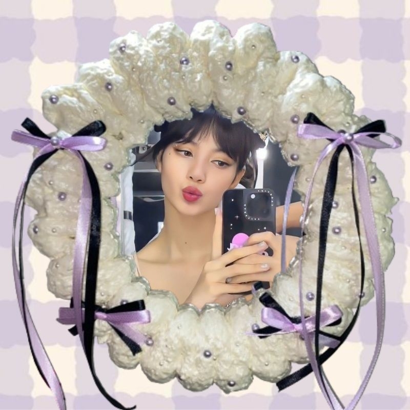 Jual LISA Coquette mirror (two tone) / cermin aesthetic / foam mirror ...