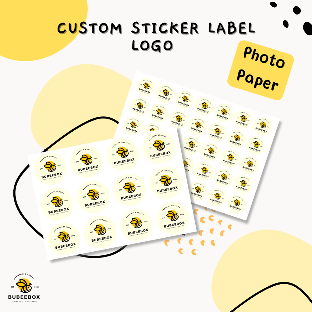 Jual Cetak Sticker Logo Label Bahan Photo Paper Sticker / Custom Label ...