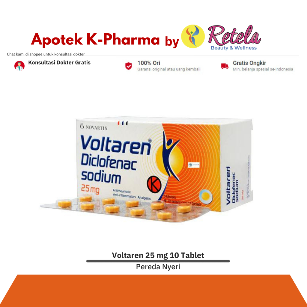 Jual VOLTAREN ENTERIC C 25MG 1 STRIP 10 TABLET | Shopee Indonesia