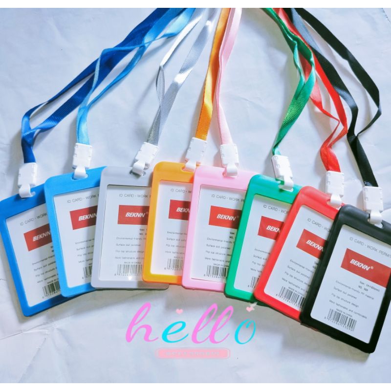 Jual ID Card / Name Tag ID CARD Holder Nilon + Tali Lanyard / Nametag ...
