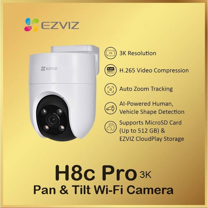 Jual Ezviz H8c Pro Smart Home Pan & Tilt IP Camera CCTV Outdoor H8 c Pro | Shopee Indonesia