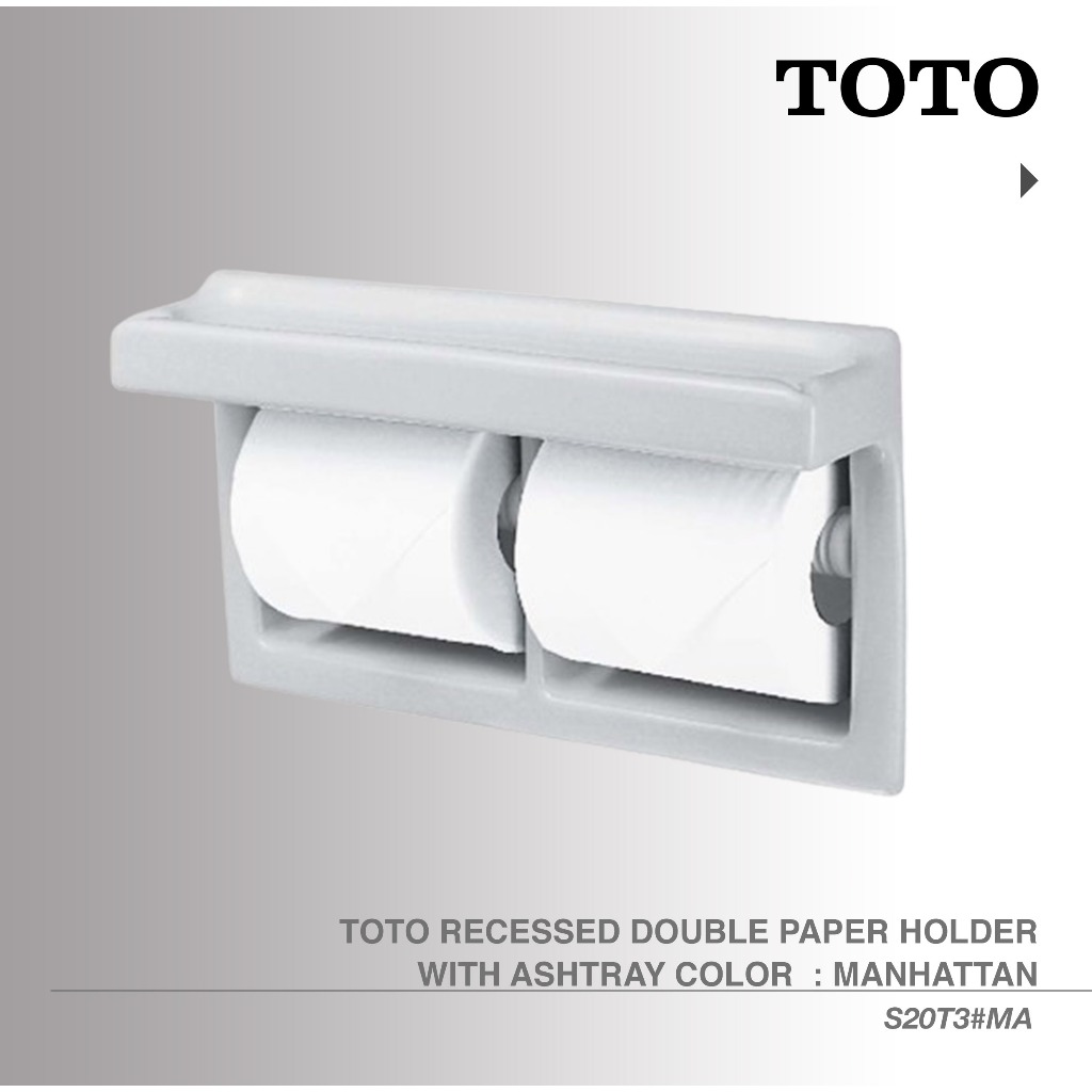Jual TOTO Recessed Double Paper Holder With Ashtray S20T3 Manhattan ...