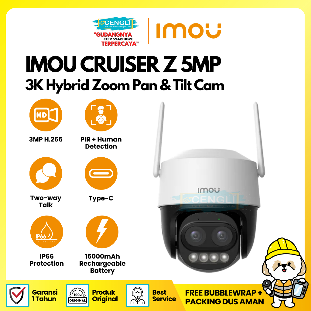 Jual IP Camera Imou Cruiser Z 5MP 3K IPC-S7DP-5M0WEZ-imou 12x Hybrid ...