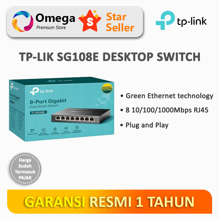 Jual TP-Link SG108E 8-Port Easy Smart Switch | Shopee Indonesia
