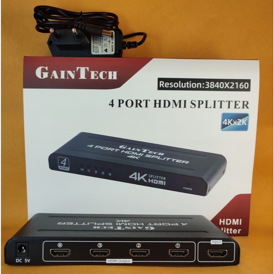 Jual HDMI Splitter 4-Port 1-4 Gaintech HD-104 1 Input 4 Output | Shopee ...