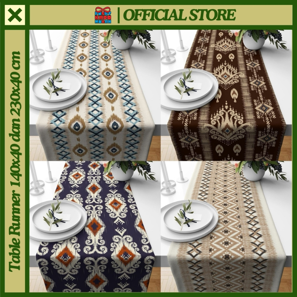 Jual Table Runner Taplak Meja Print Motif Go Ethnic Tribal Tenun 140x40 ...