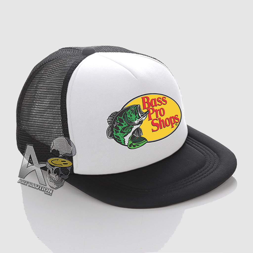 Jual Topi Bass Pro - Topi Snapback Trucker Jaring Topi Mancing Logo ...