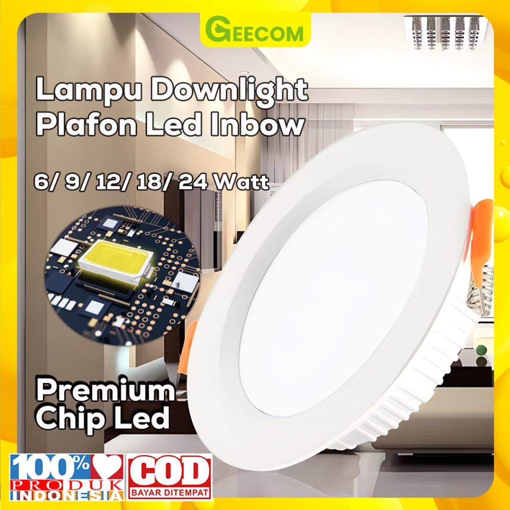 Jual Lampu Downlight Plafon Led Inbow 6/ 9/ 12/ 18/ 24 Watt Lampu Led ...