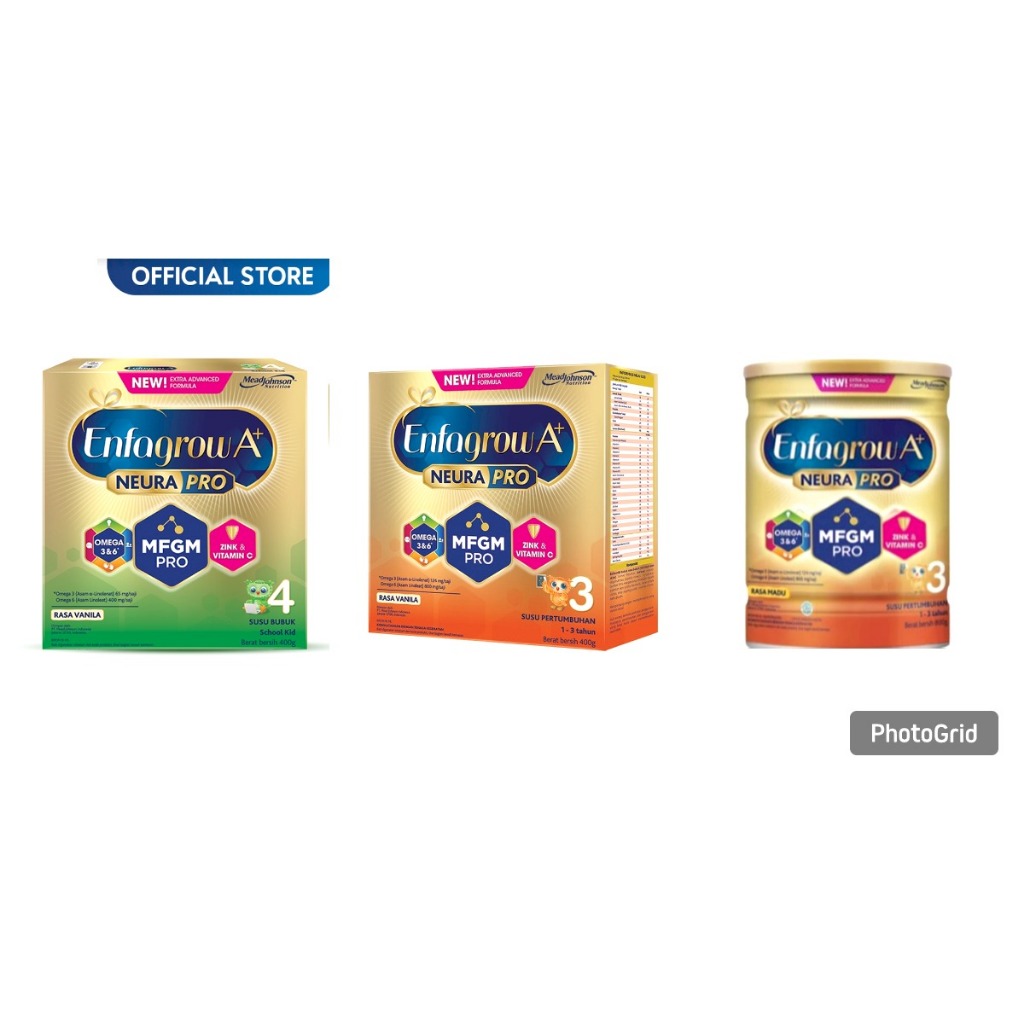 Jual SUSU BAYI ENFAGROW A+ / ESSENTIAL tahap 3 dan 4 400 gr MADU VANILA ...