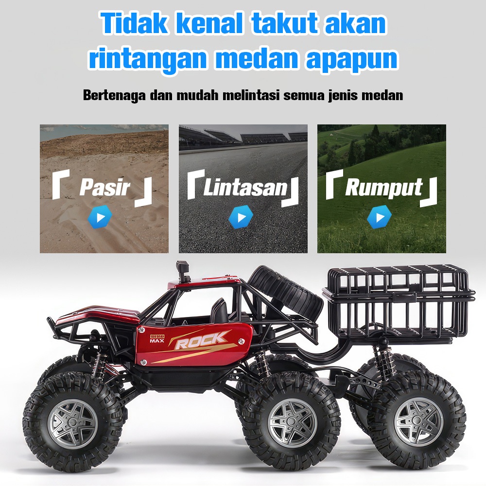Jual Tatajoy Mobil Remote Control Besar 4WD Powerful Alloy Off-Road Car Mainan Rock Crawler 6 ...