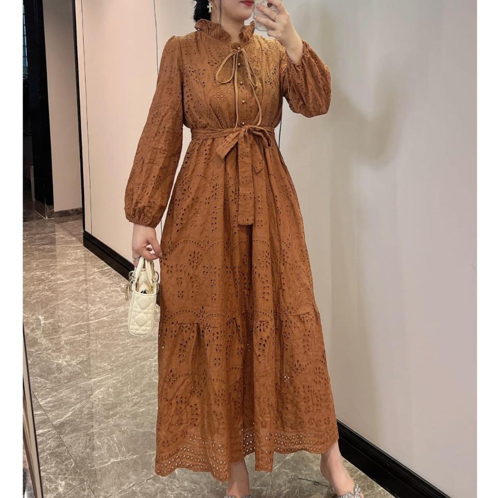 Jual TM 58600 Dress Sharma embroidered cotton dress katbol | Shopee ...