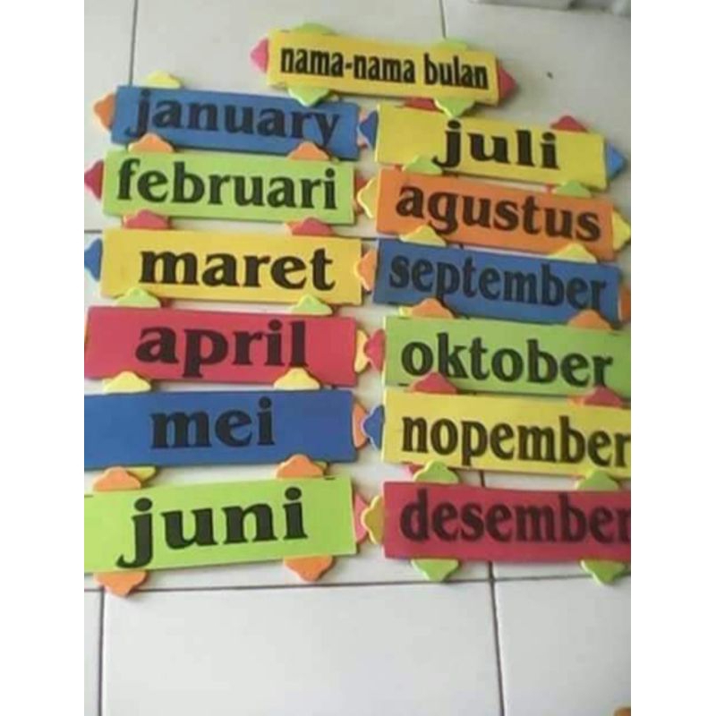 Jual Hiasan Dinding Kelas Nama Bulan Spon | Shopee Indonesia
