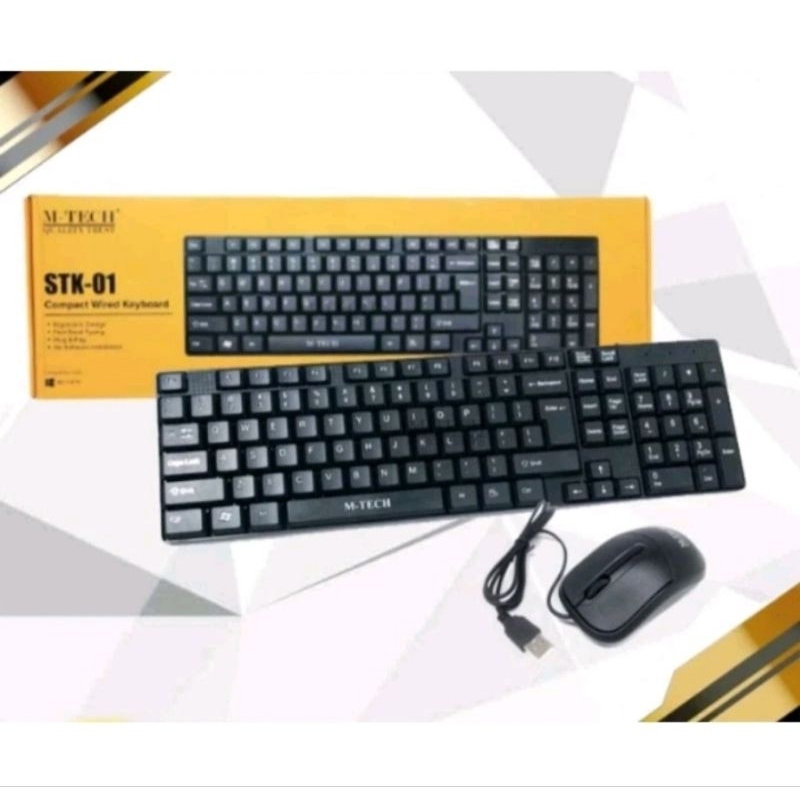 Jual M-Tech Keyboard Usb STK-01 Paket Mouse Usb | Shopee Indonesia