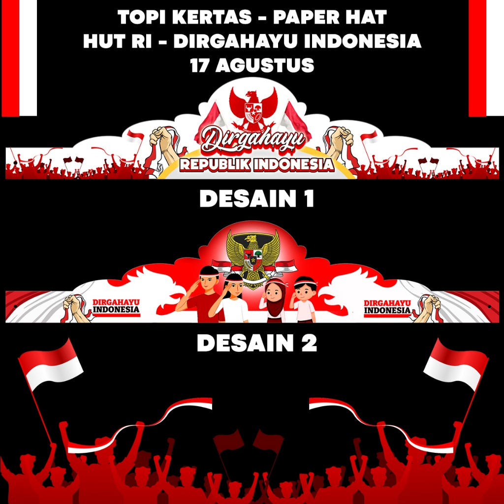 Jual Topi Kertas / Paper Hat / Party Hat / Topi Parade - HUT RI ...