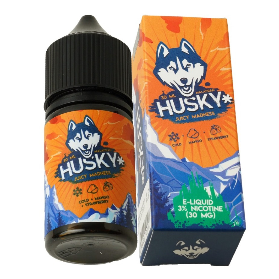 Jual Liquid Vape Husky Juicy Madness Mango Strawberry Saltnic 30MG 30ML ...