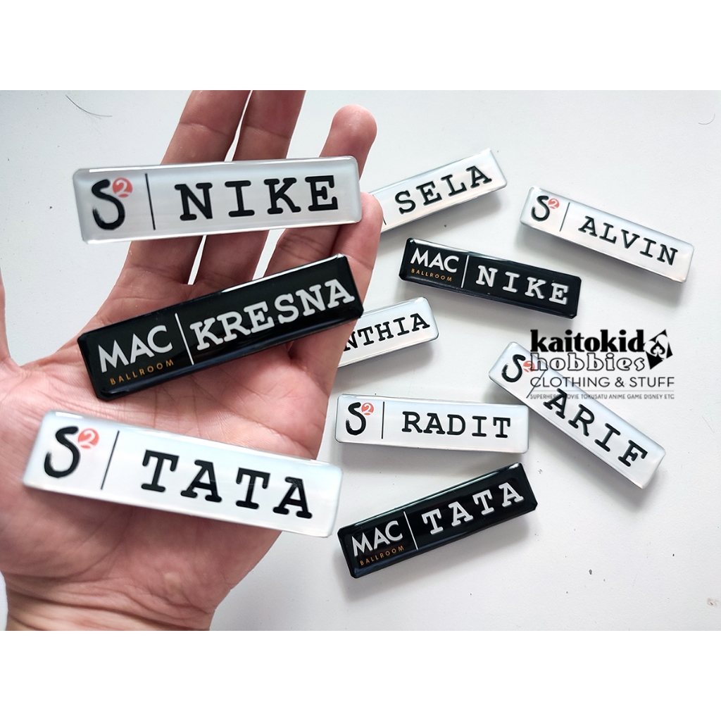 Jual Name Tag Magnet Nama Dada Nametag Stainless Resin bisa custom ...