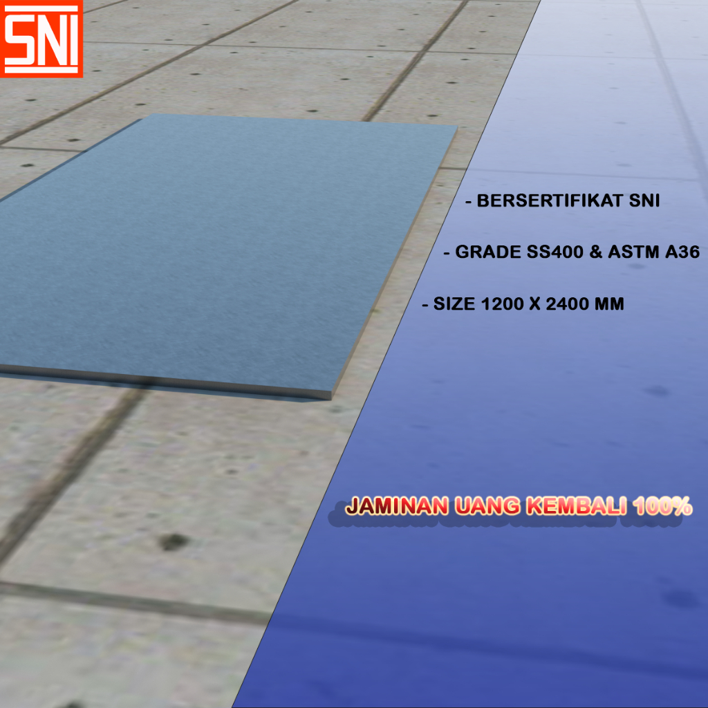 Jual Besi Plat 6mm 4 x 8 ft ss400 a36 | Shopee Indonesia