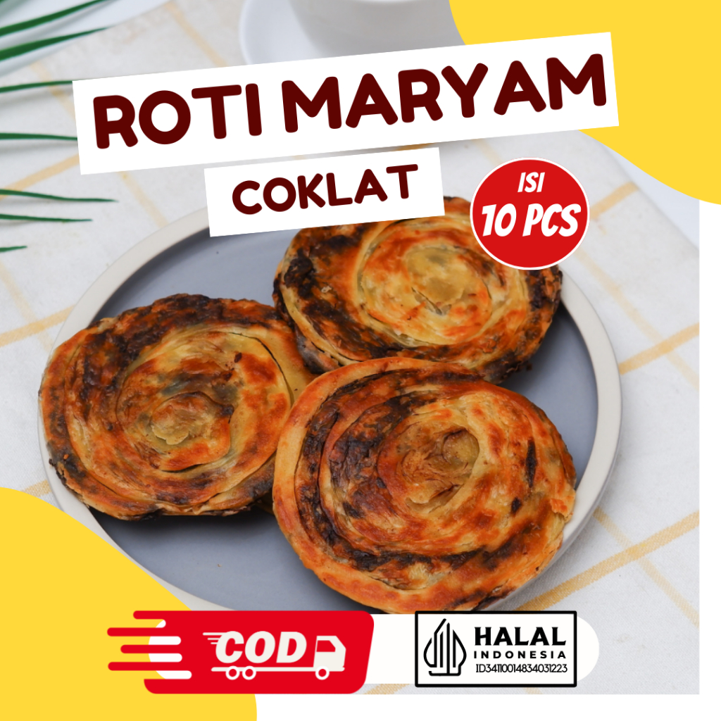 Jual Roti Maryam Coklat isi 10, Roti Cane, Roti Canai Frozen Rasa ...