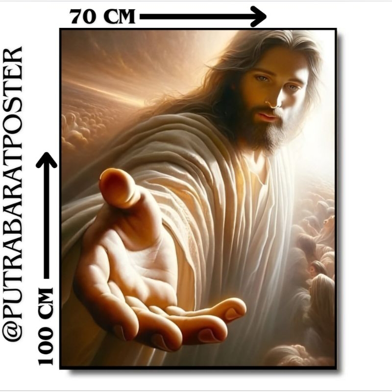 Jual Poster Cetak Hiasan Dinding Jumbo Gambar Tuhan Yesus Uk 70 X 100 ...