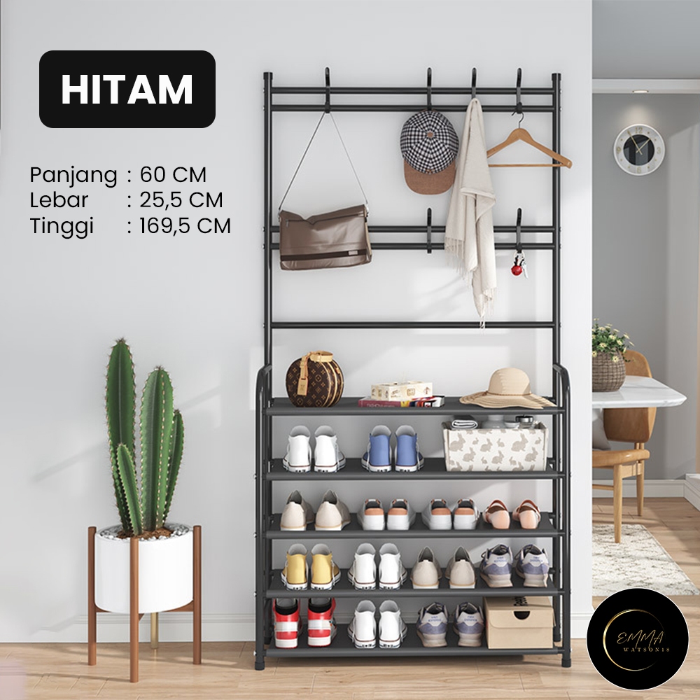 Jual EM Stand Hanger 4 Susun Rak Sepatu Besi Gantungan Baju Topi Tas ...