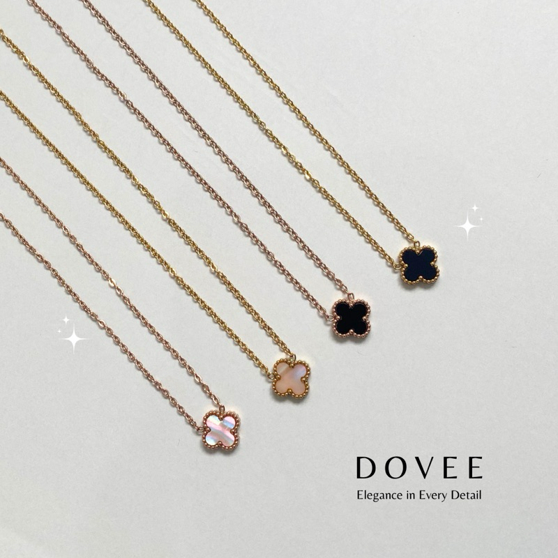 Jual TITANIUM Clover Necklace | Kalung bunga semanggi hitam colorfull ...