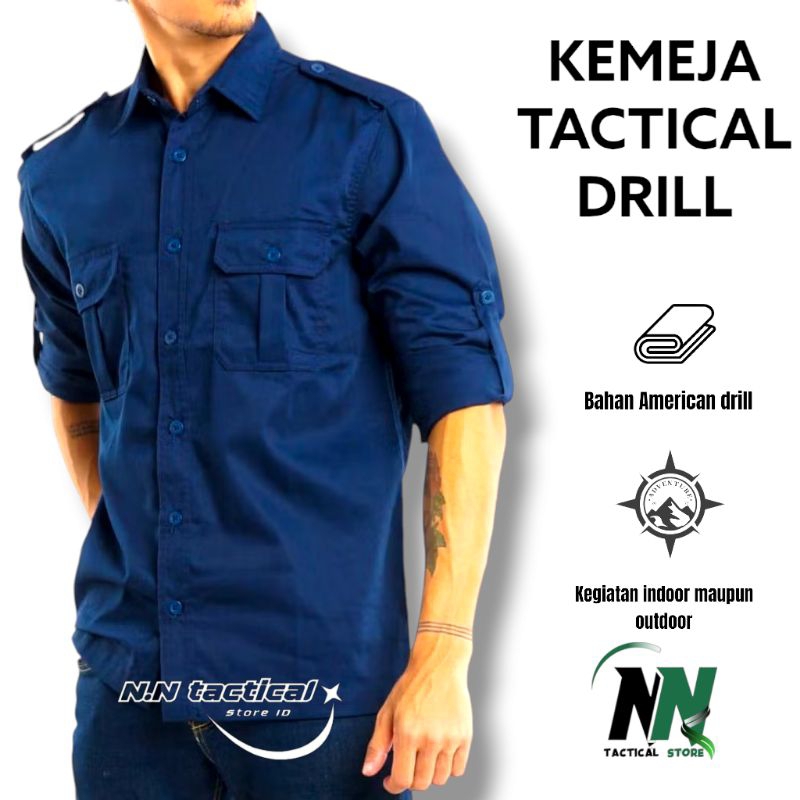 Jual TERLARIS Kemeja Seragam kerja / Lapangan Outdoor American Drill / SERAGAM PDL NET TV PRIA ...